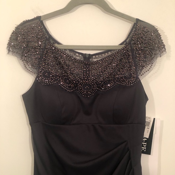 Xscape | Dresses | Xscape Cocktail Dress Womens Black Intricate Beaded ...